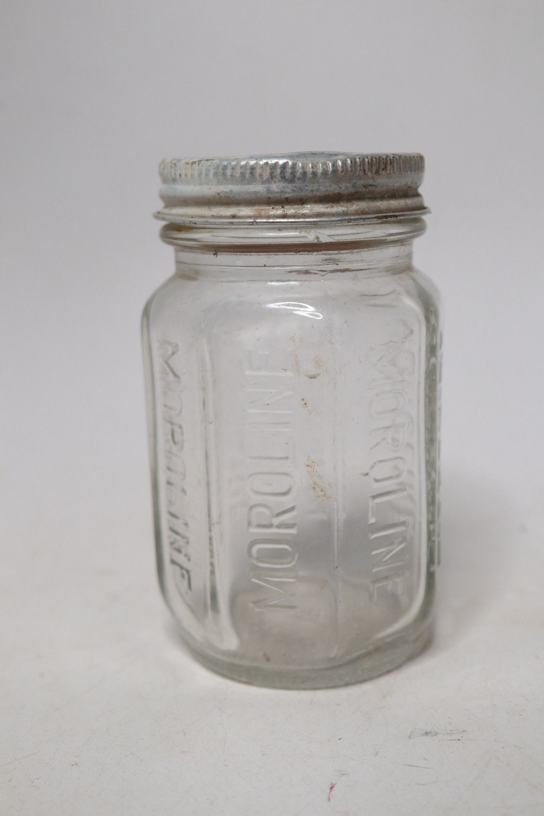 Vintage Moroline Petroleum Glass Jelly Jar Original Aluminum Lid - Etsy