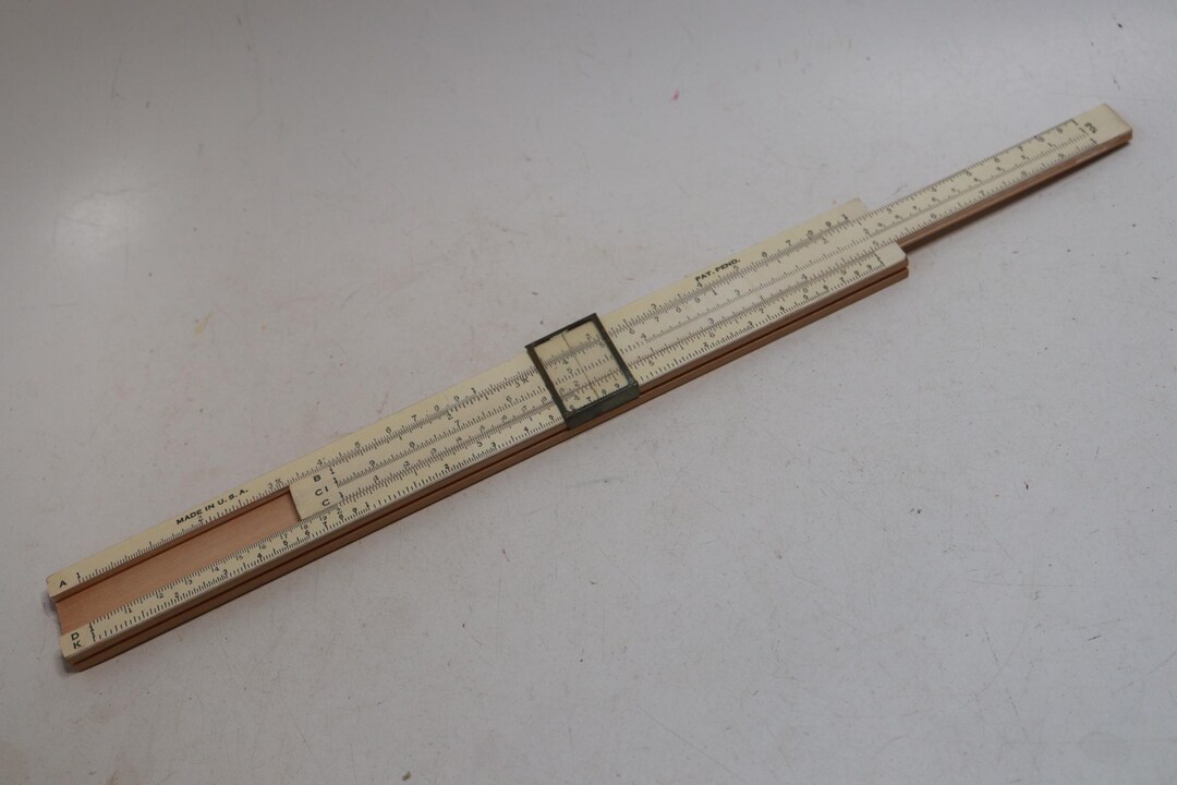 Vintage Slide Rule Simple Engineer's Slide Rule Wood Very Good ...