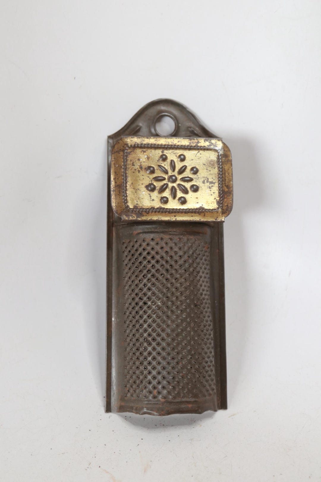 Antique Hand Made Tin Coffin Box Style Nutmeg Grater - Tin Nutmeg ...