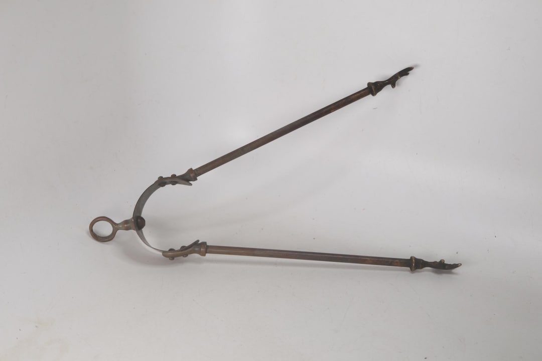Antique Cast Brass Coal Tongs - Ember Tongs - Smoking Tongs - Antique ...