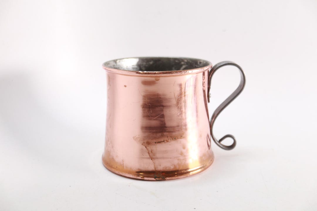 Vintage Copper Tankard - Tin Lined - Hand Wrough Handle - Riveted ...