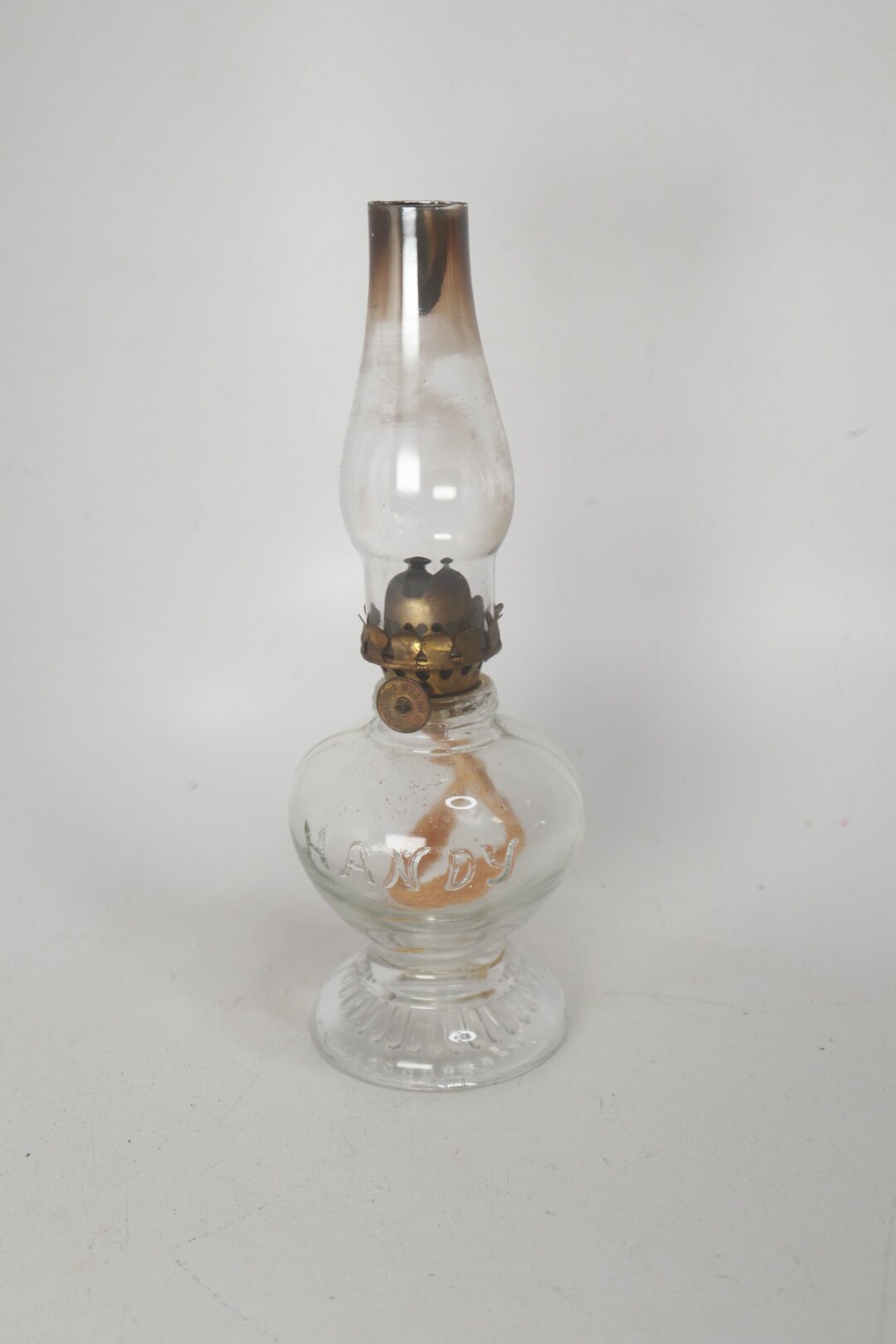 Antique Handy Pressed Glass Miniature Oil Lamp - Night Lamp - Antique ...