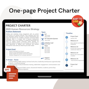 Project Charter Powerpoint Template | Professional & Simple Project Charter | Best Project ...