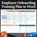 Employee Onboarding Training Plan Template: Editable Word Doc (digital ...