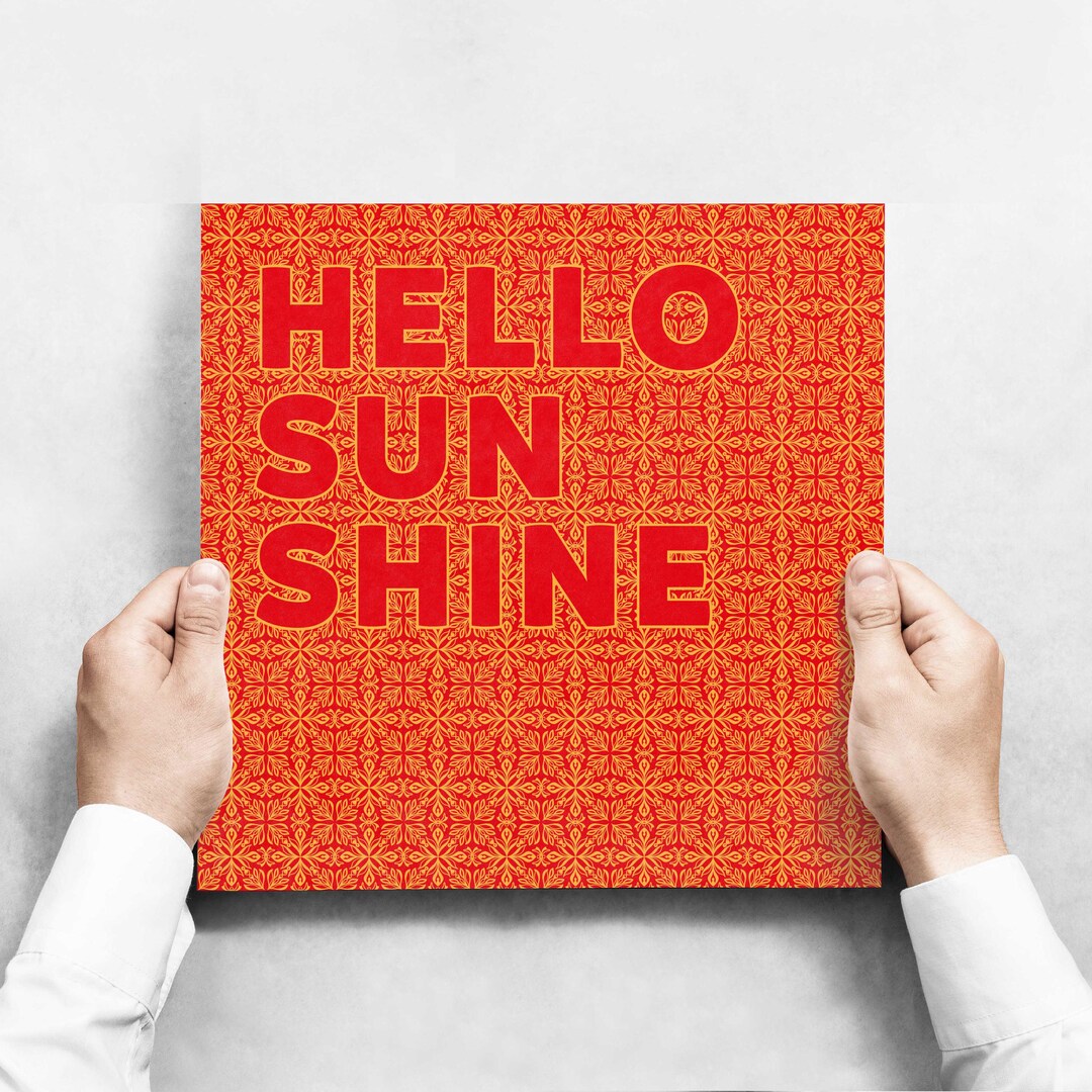Hello Sunshine Poster: Modern Entrance Hall Wall Art - Etsy
