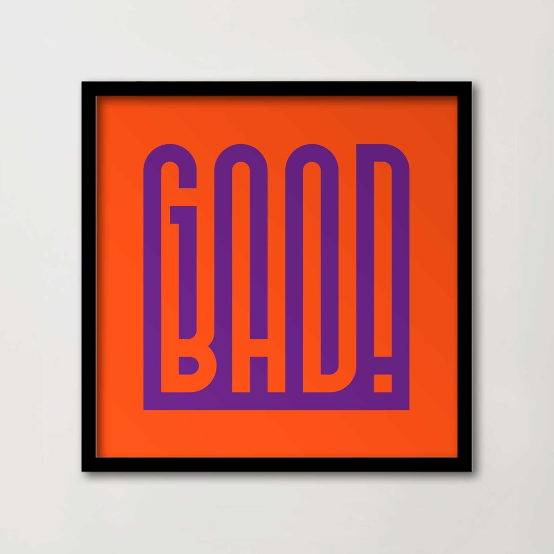 GOOD / BAD Optical Illusion Typography Art Print – Escher-inspired ...