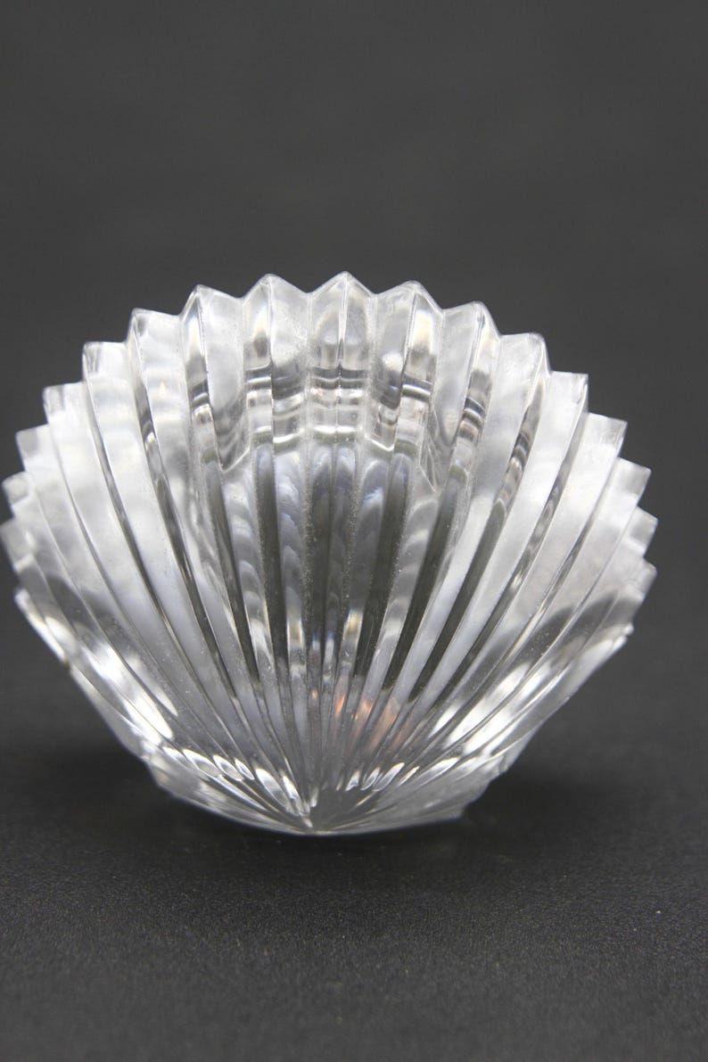 Waterford Crystal Scallop Shell Desk Clock Vintage Quartz With Hallmark ...
