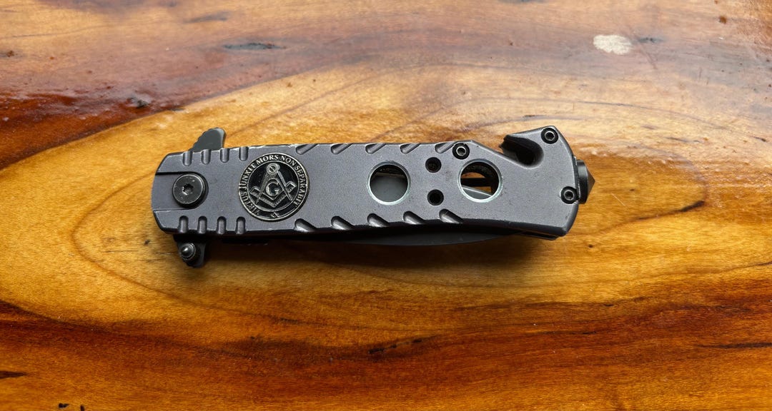 Mason Safety Knife, Multi Blade Edge, Seat Belt Cutter,belt Clip, With ...