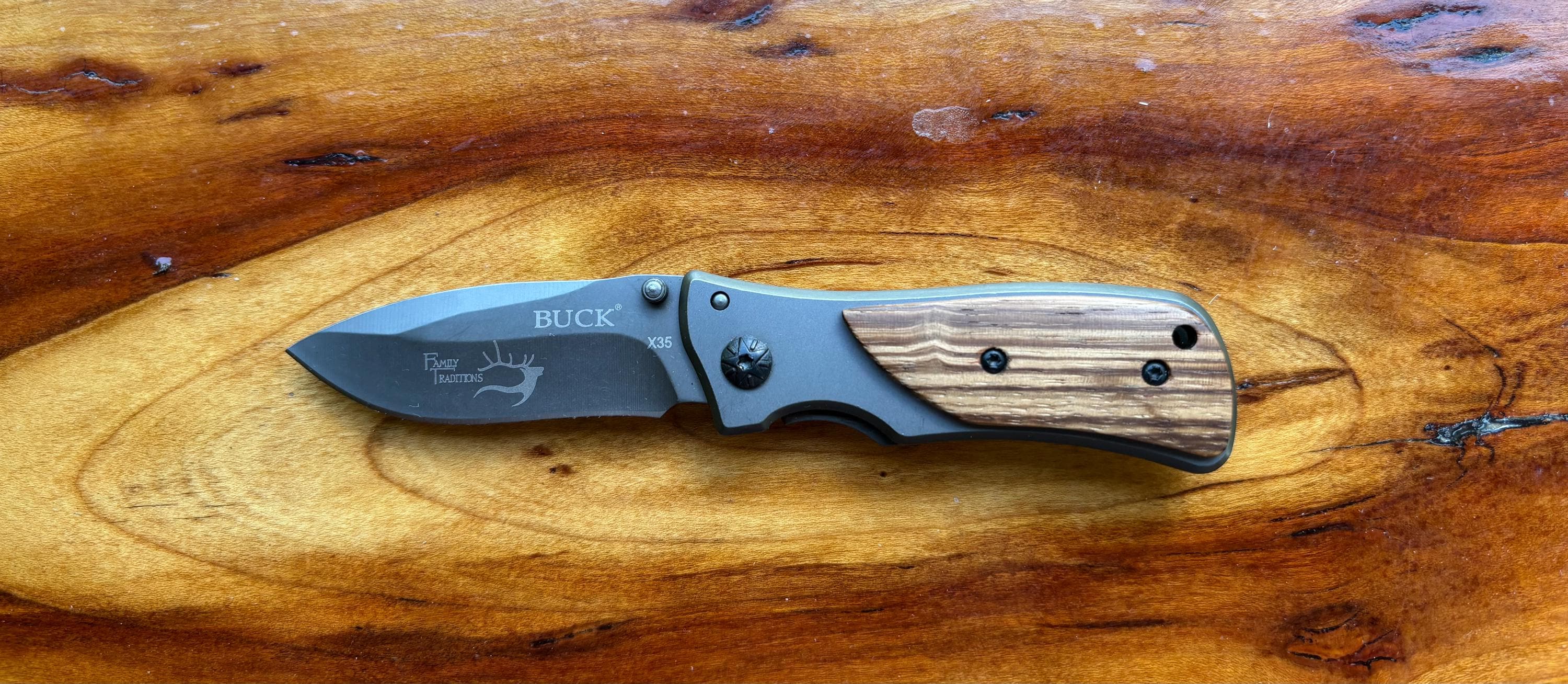 Buck X35 Family Traditions Linerlock,with Clip Pocket Knife - Etsy