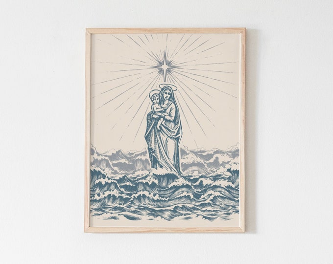 Stella Maris Art Print: Star of the Sea, Marian Poster - Etsy