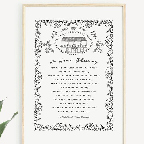 House Blessing Prayer Irish Traditional House Blessing New | Etsy