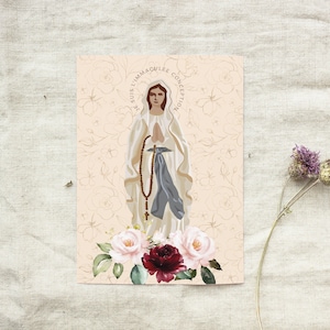 Our Lady of Lourdes Marian Art Print, Hail Mary Print, Marian ...