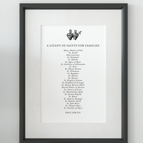Litany of Saints for Families Family Prayer Print Domestic - Etsy