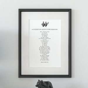 Litany of Saints for Families, Family Prayer Print, Domestic Church ...