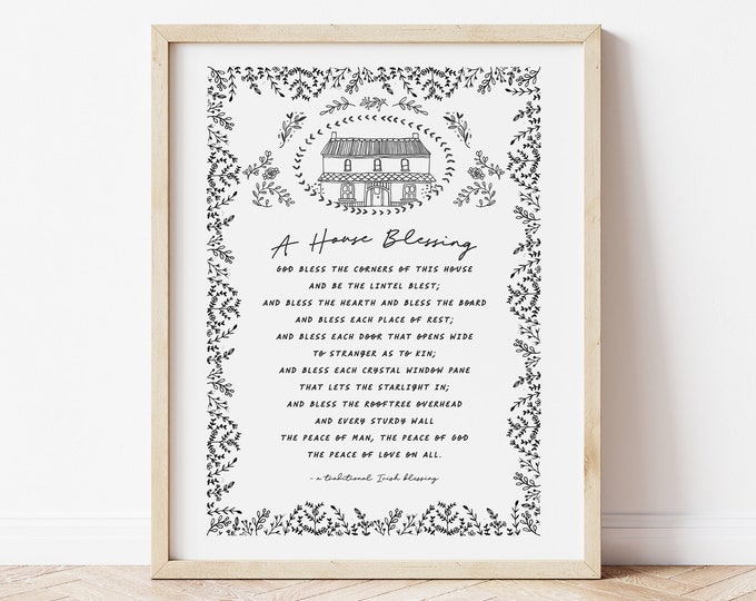 House Blessing 8 X 10art Print, Jesus, Catholic Vintage, Wall Art ...