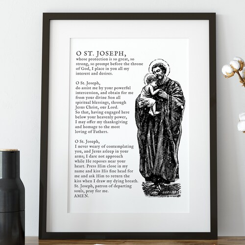 St. Joseph Print / Father of Jesus / Catholic Prayer / - Etsy