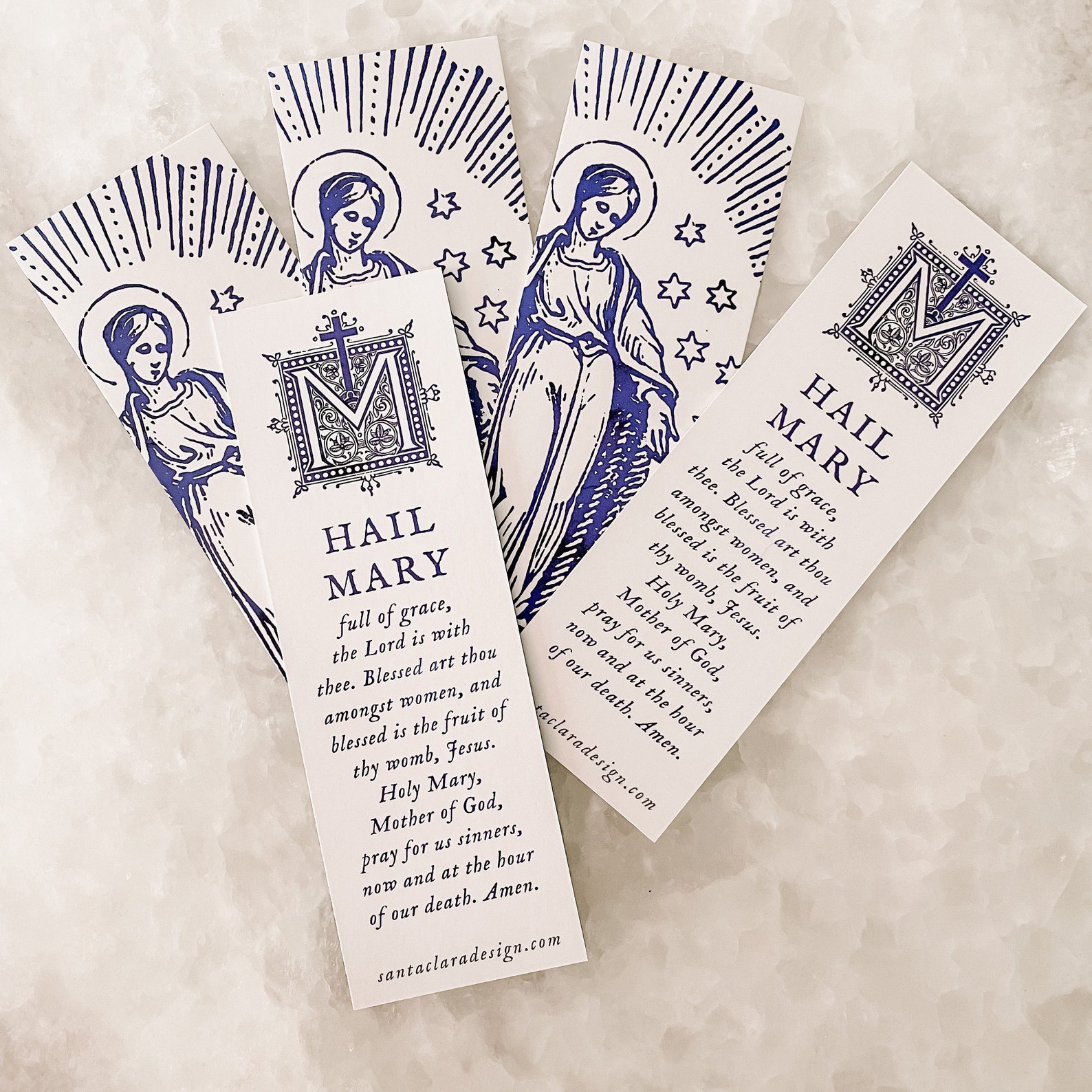 Mary Bookmark Set: Hail Mary Prayer Card, Catholic Gift - Etsy