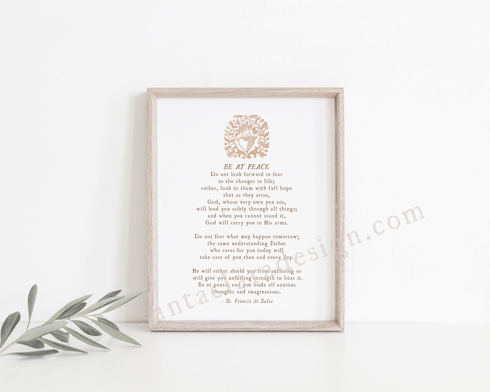 St. Francis De Sales Prayer Print: Catholic Art, "be at Peace" - Etsy
