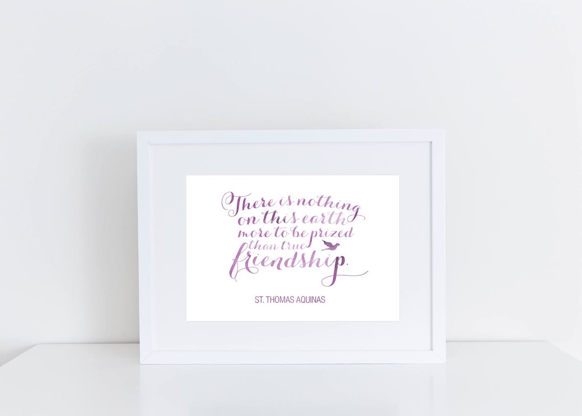 PRINTABLE St. Thomas Aquinas Friendship quote art print 8x10 & | Etsy