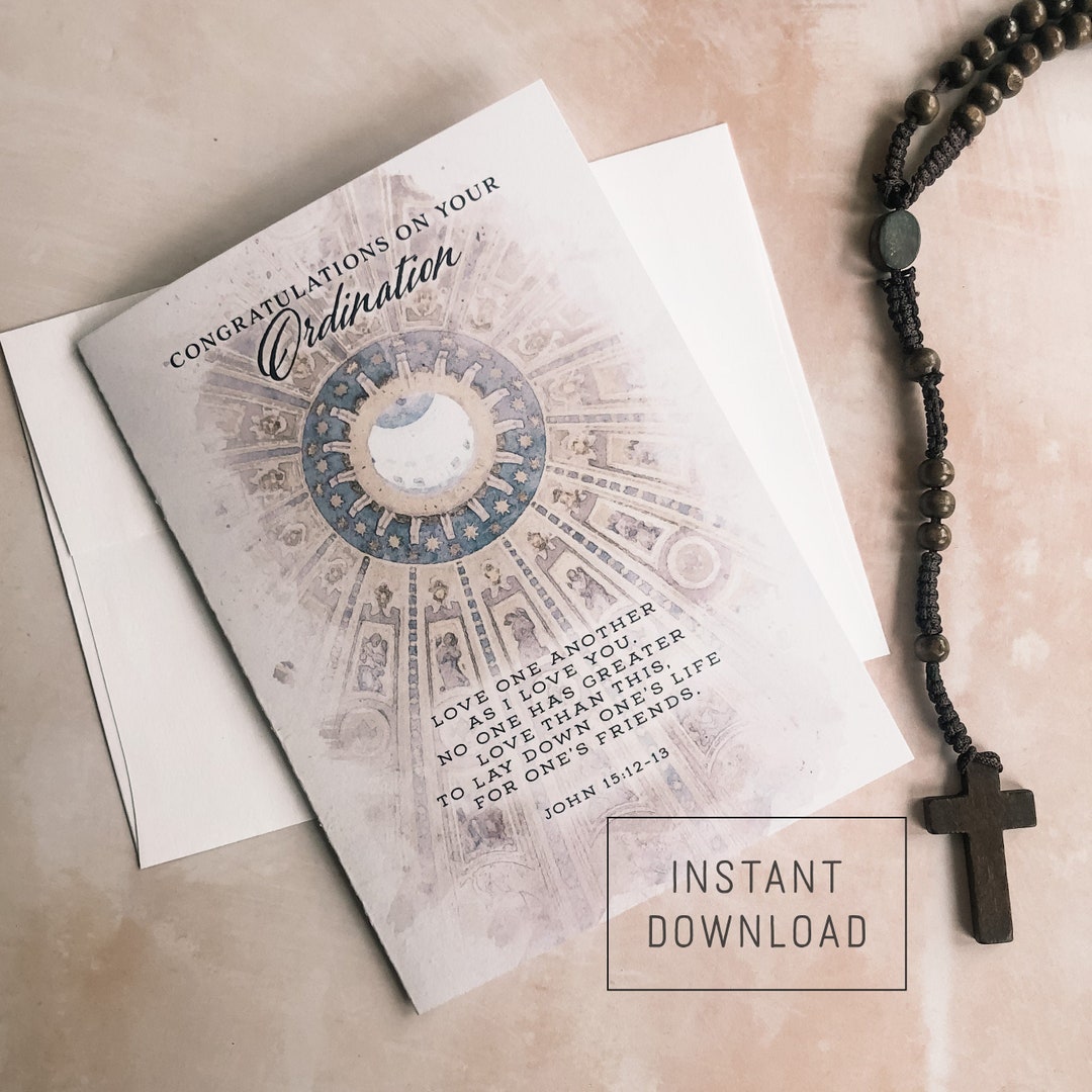Catholic Ordination Card: Priest Gift, Monstrance Design (DIY Printable ...