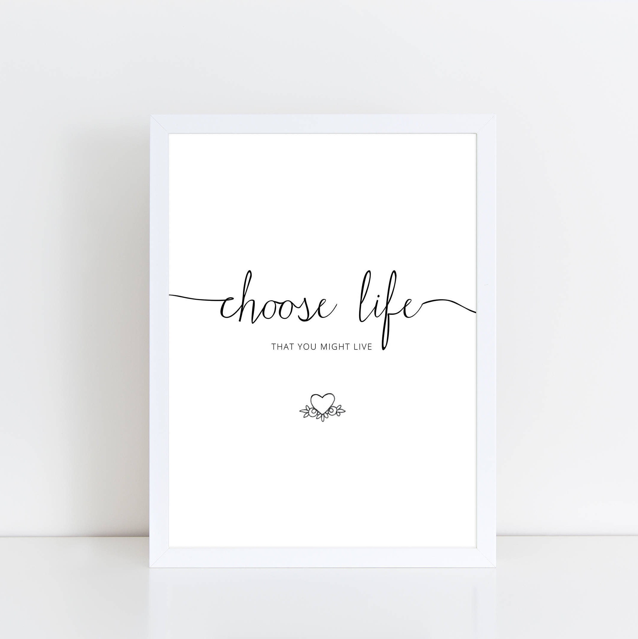 Choose Life Art Print 8x10 & 5x7 Santa Clara Design Catholic | Etsy