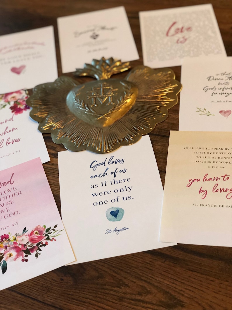 PRINTABLE Valentine Set of Four Valentine Prints 4 Catholic | Etsy