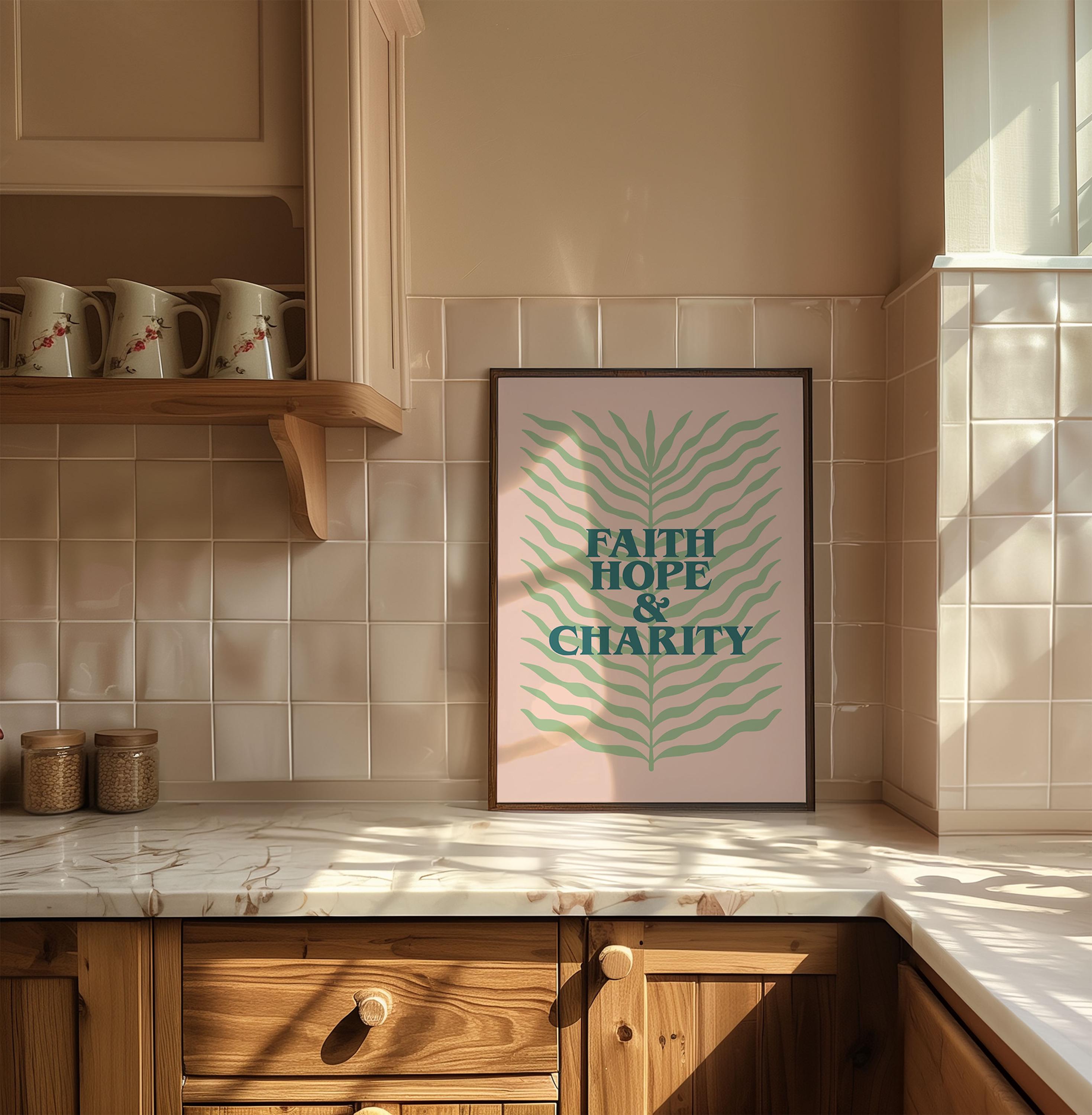 Faith Hope Charity Printable Poster: Christian Theological Virtues ...