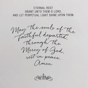 Catholic Eternal Rest Prayer Print: Funeral Memorial Gift (digital ...
