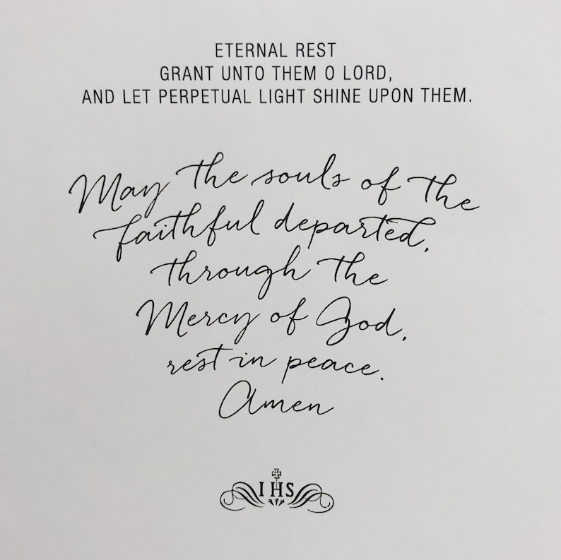 Catholic Eternal Rest Prayer Print: Funeral Memorial Gift (digital ...