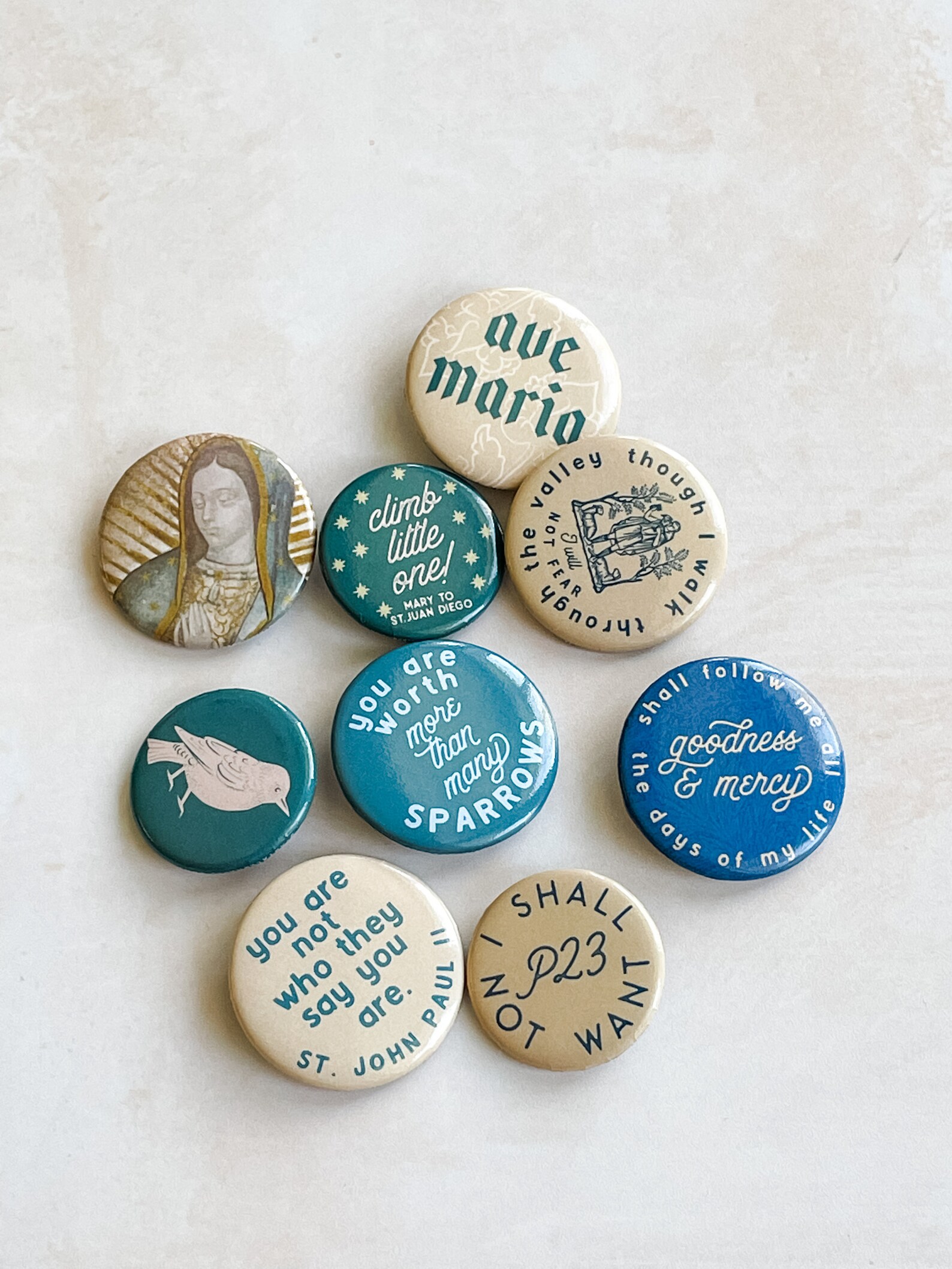 Set of 3 Catholic Button Our Lady of Guadalupe Set Catholic - Etsy