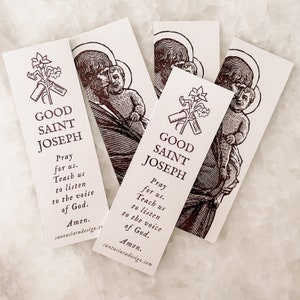 St. Joseph Bookmarks, 2-sided, Saint Joseph Prayer, St. Joseph Prayer ...