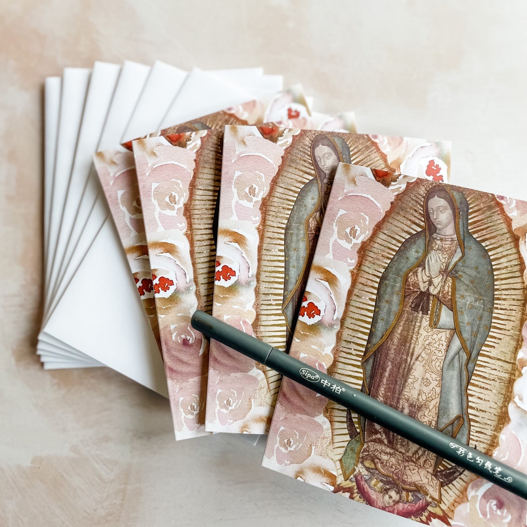 Guadalupe Notecard Set of 6 or 12 Cards + Envelopes - A2 Side Catholic ...