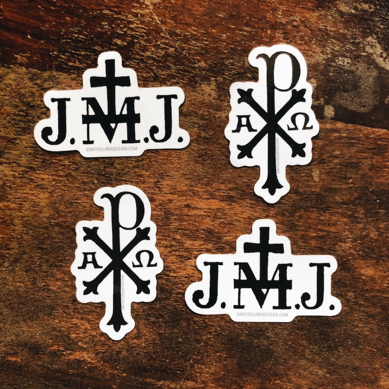 JMJ Sticker Catholic Sticker Jesus Mary and Joseph - Etsy