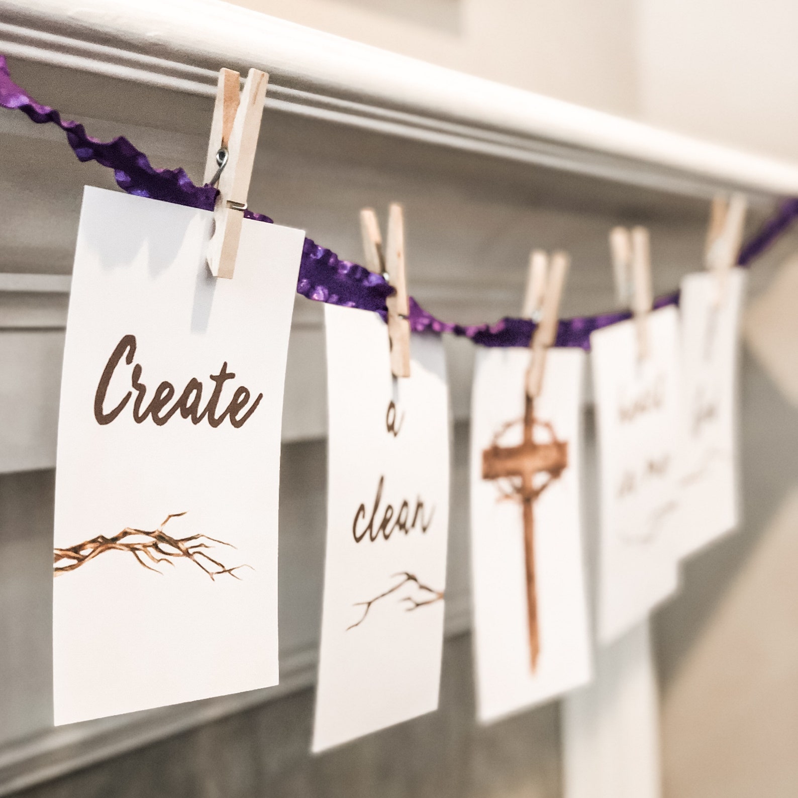 Printable Lent Prayer Banner Downloadable Lenten Decor - Etsy