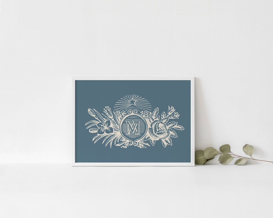 Ave Maria Lily Rose Print: Catholic Marian Art - Etsy