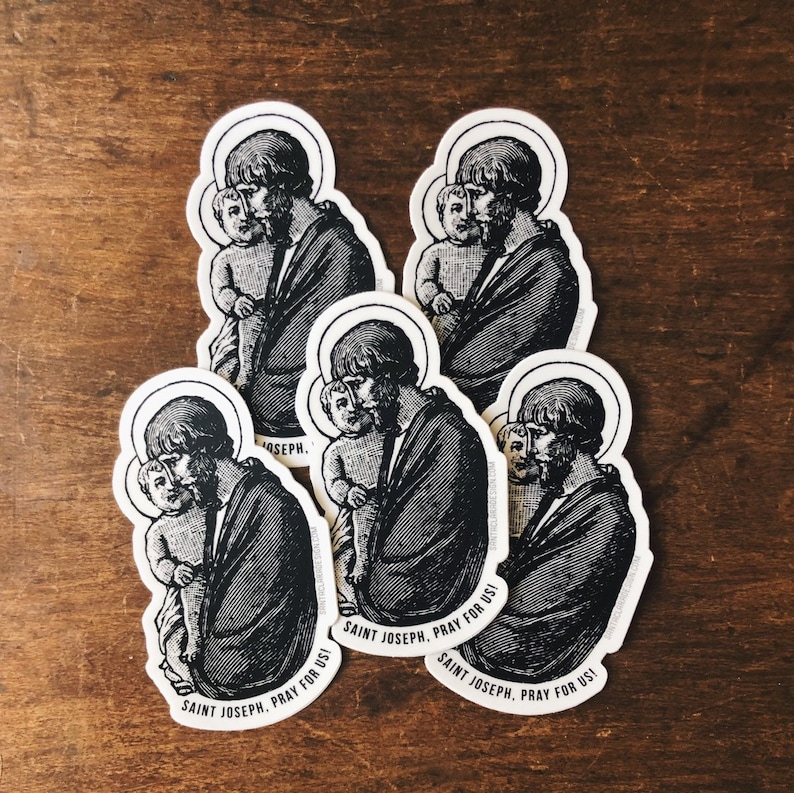 St. Joseph and Jesus Decal: Catholic Marian Vinyl Sticker - Etsy