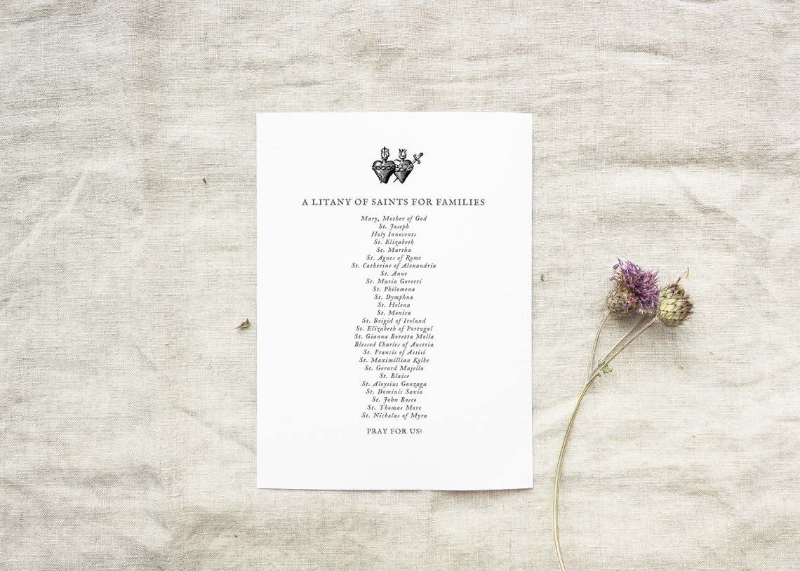 Litany of Saints for Families Family Prayer Print Domestic - Etsy