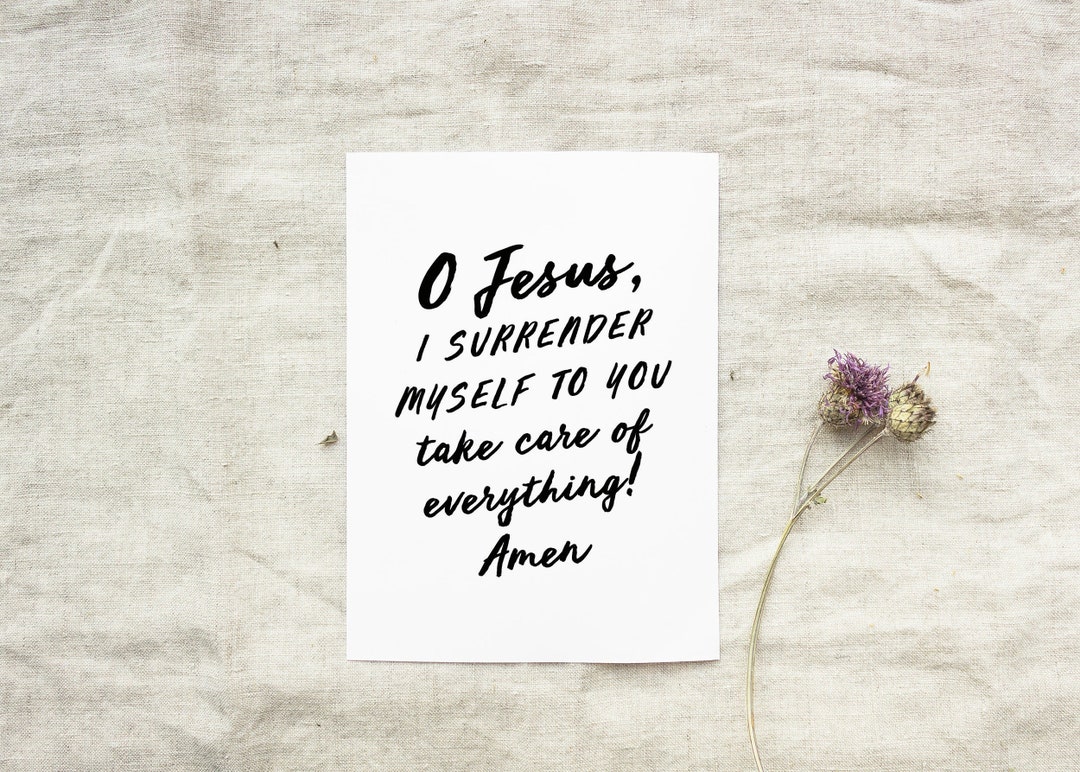 Jesus I Surrender Prayer Lenten Poster, Catholic Art Print, Lent Art ...