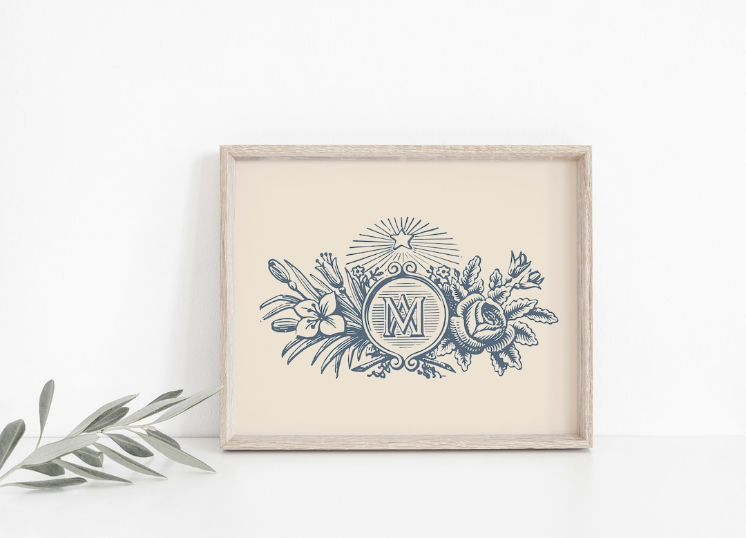 Ave Maria Lily Rose Print: Catholic Marian Art - Etsy