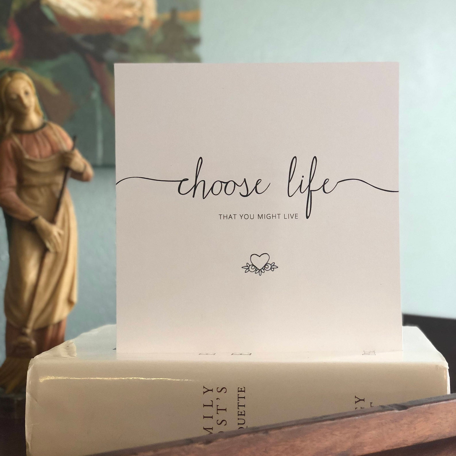 Choose Life Art Print 8x10 & 5x7 Santa Clara Design Catholic | Etsy