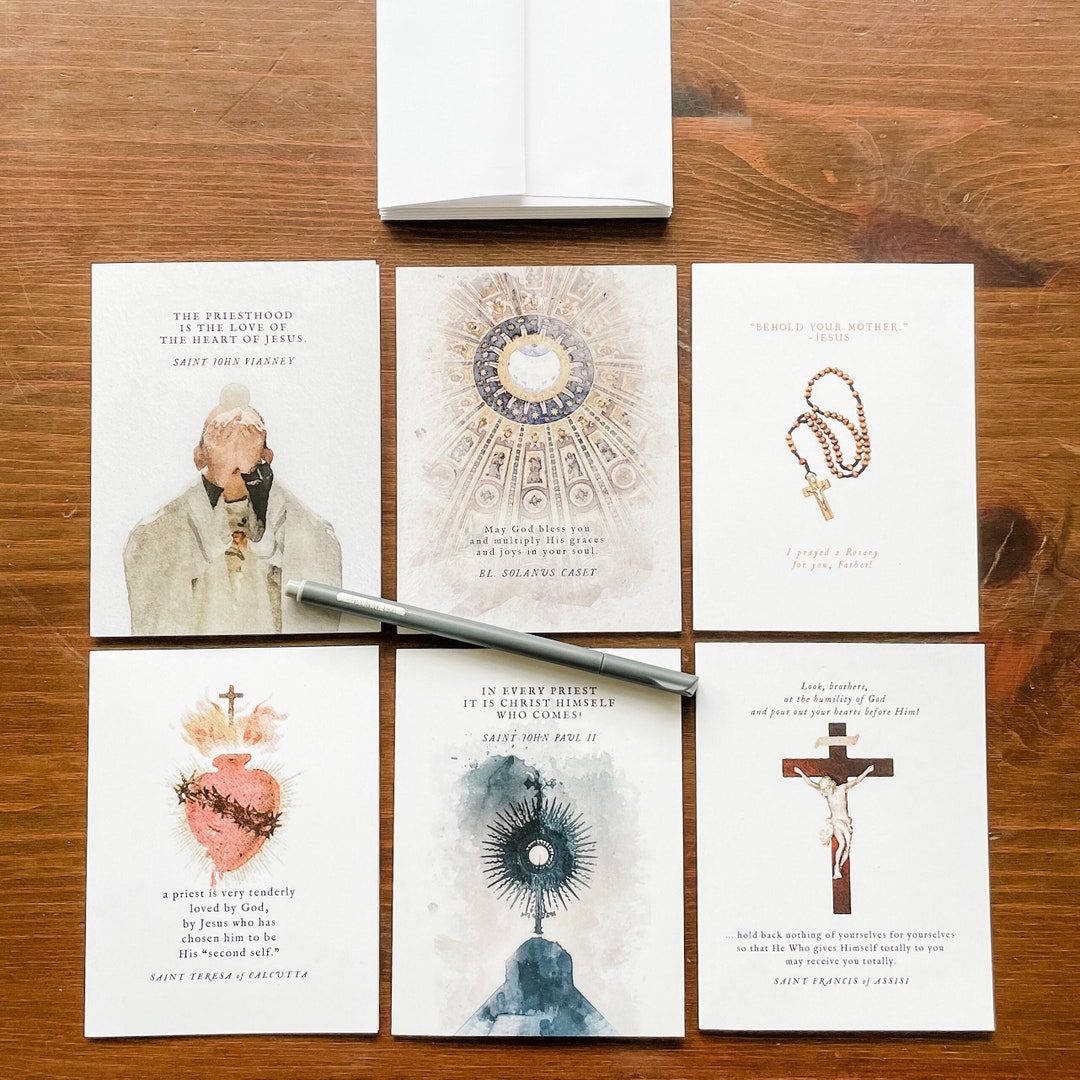 Catholic Priest Notecard Set of Six Unique Cards, Ordination Gift ...