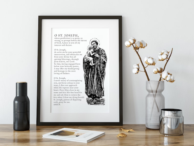 St. Joseph Prayer Print: Catholic Wall Art - Etsy