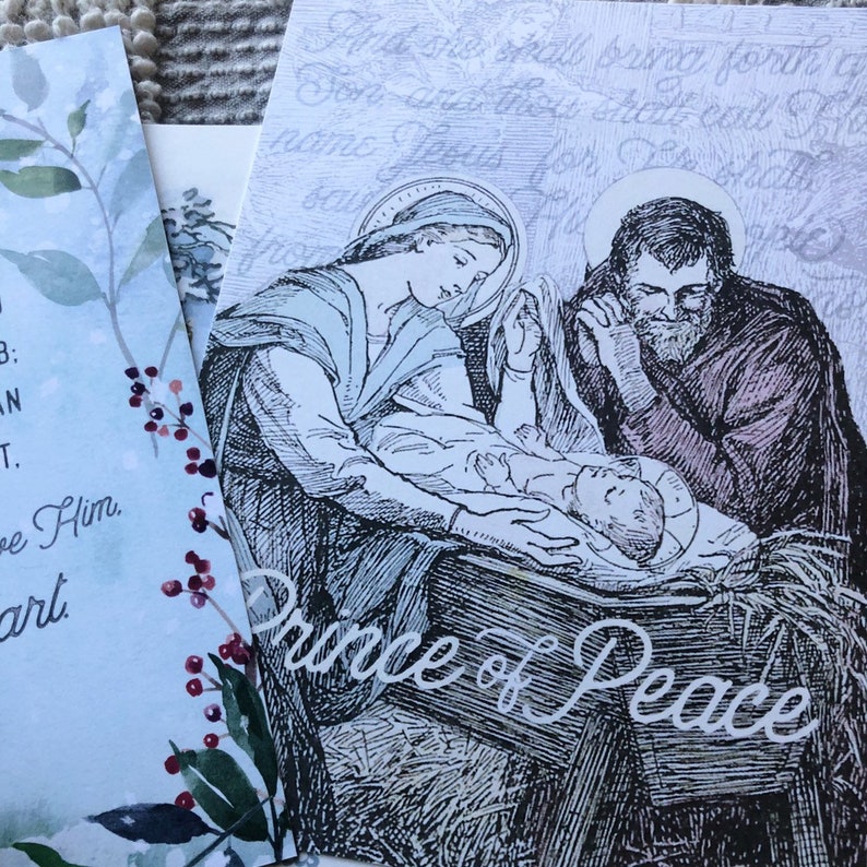 Jesus Mary and Joseph Nativity Art Print Christmas Advent - Etsy