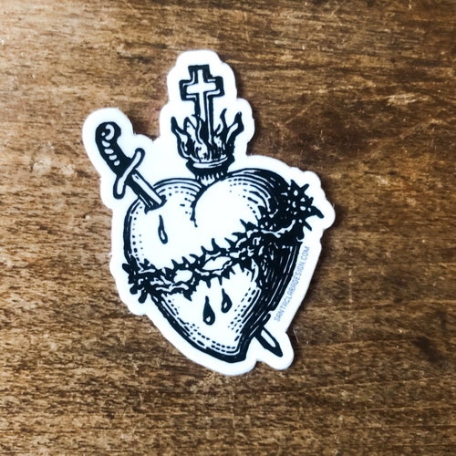 Mini Immaculate Heart Sticker Catholic Vinyl Sticker | Etsy
