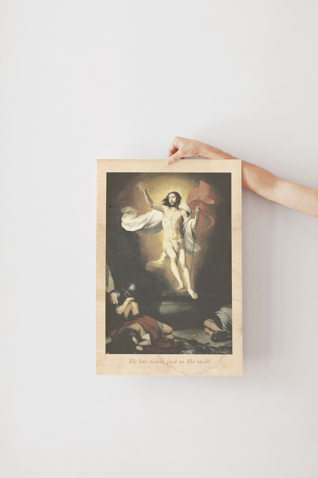 Easter Art Print: He is Risen, Vintage Catholic Resurrection Decor - Etsy