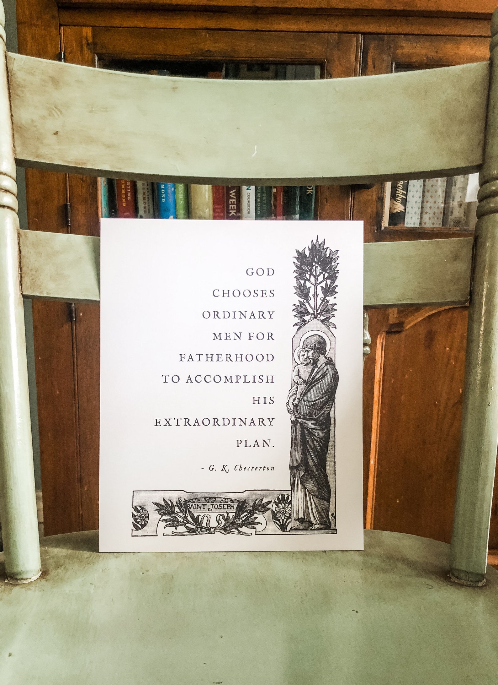 St. Joseph Chesterton Quote Gift for Him Fathers Gift - Etsy