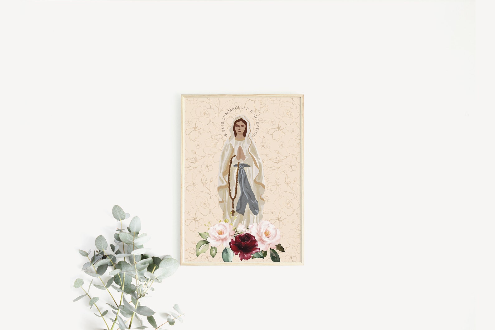Our Lady of Lourdes Marian Art Print Hail Mary Print Marian - Etsy