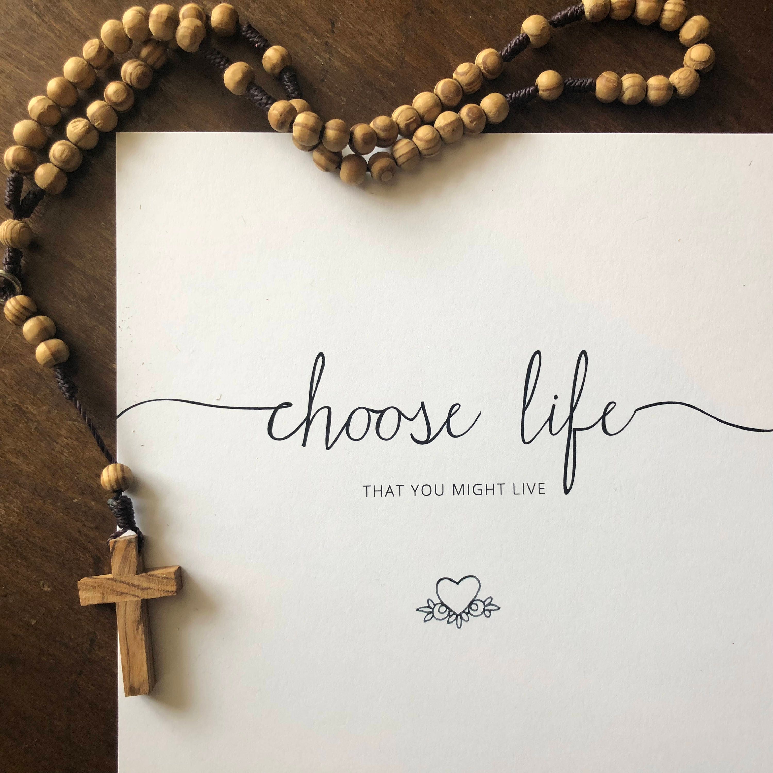 Choose Life Art Print 8x10 & 5x7 Santa Clara Design Catholic | Etsy