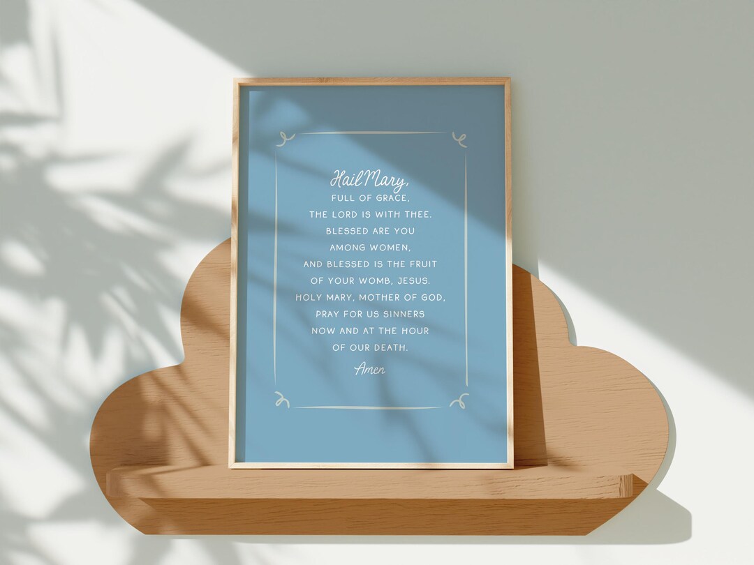 Hail Mary Prayer Printable: Catholic Christian Wall Art (digital ...