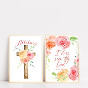 PRINTABLE: Floral Easter Alleluia Printable Wall Art Easter Easter Wall ...